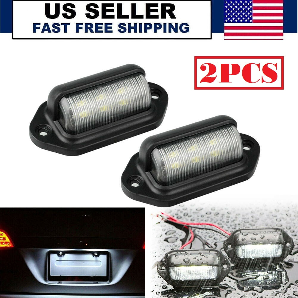 2Pcs Trailer License Plate Lamp Lights, Waterproof Courtesy Step ...