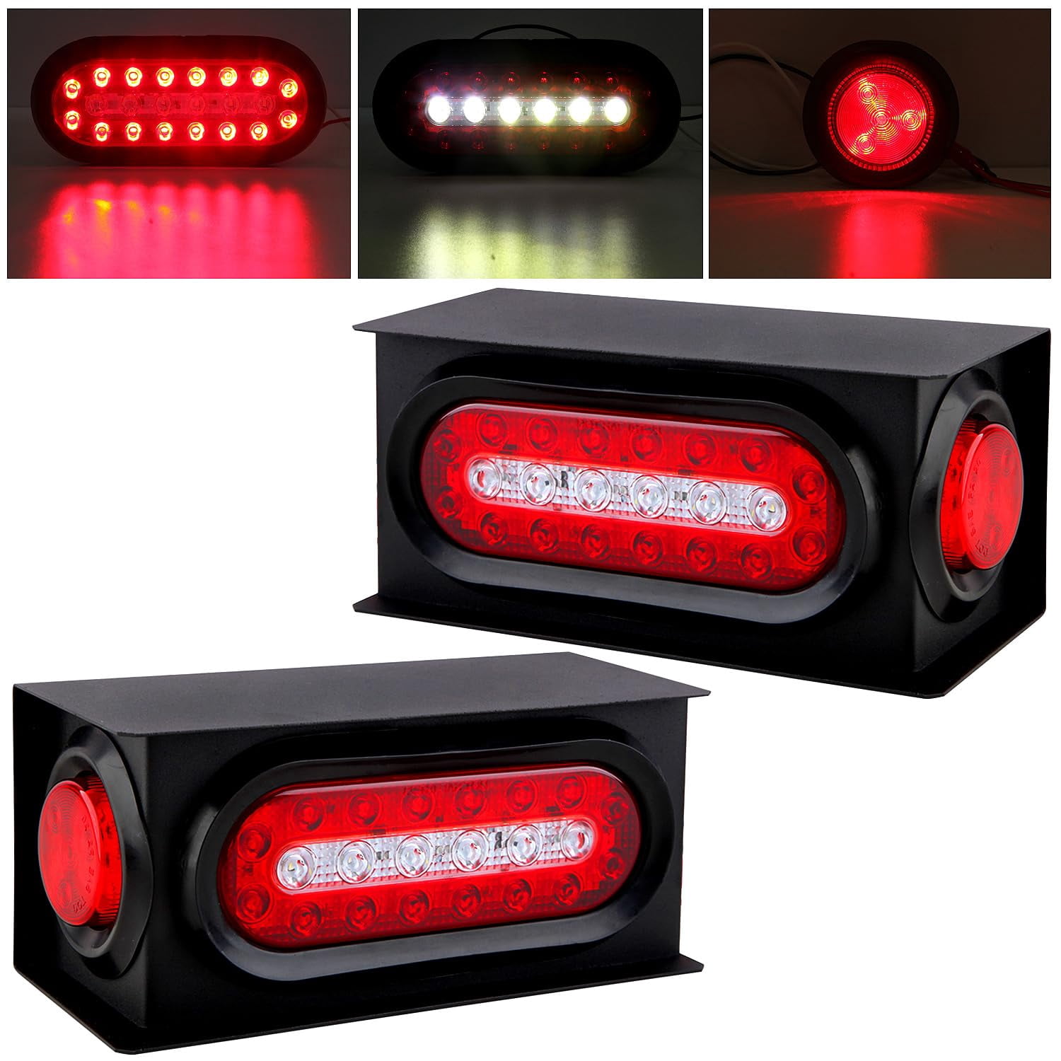2Pcs Trailer Lights Steel SSF20 Boxes Housing Kit, Led Trailer Tail ...