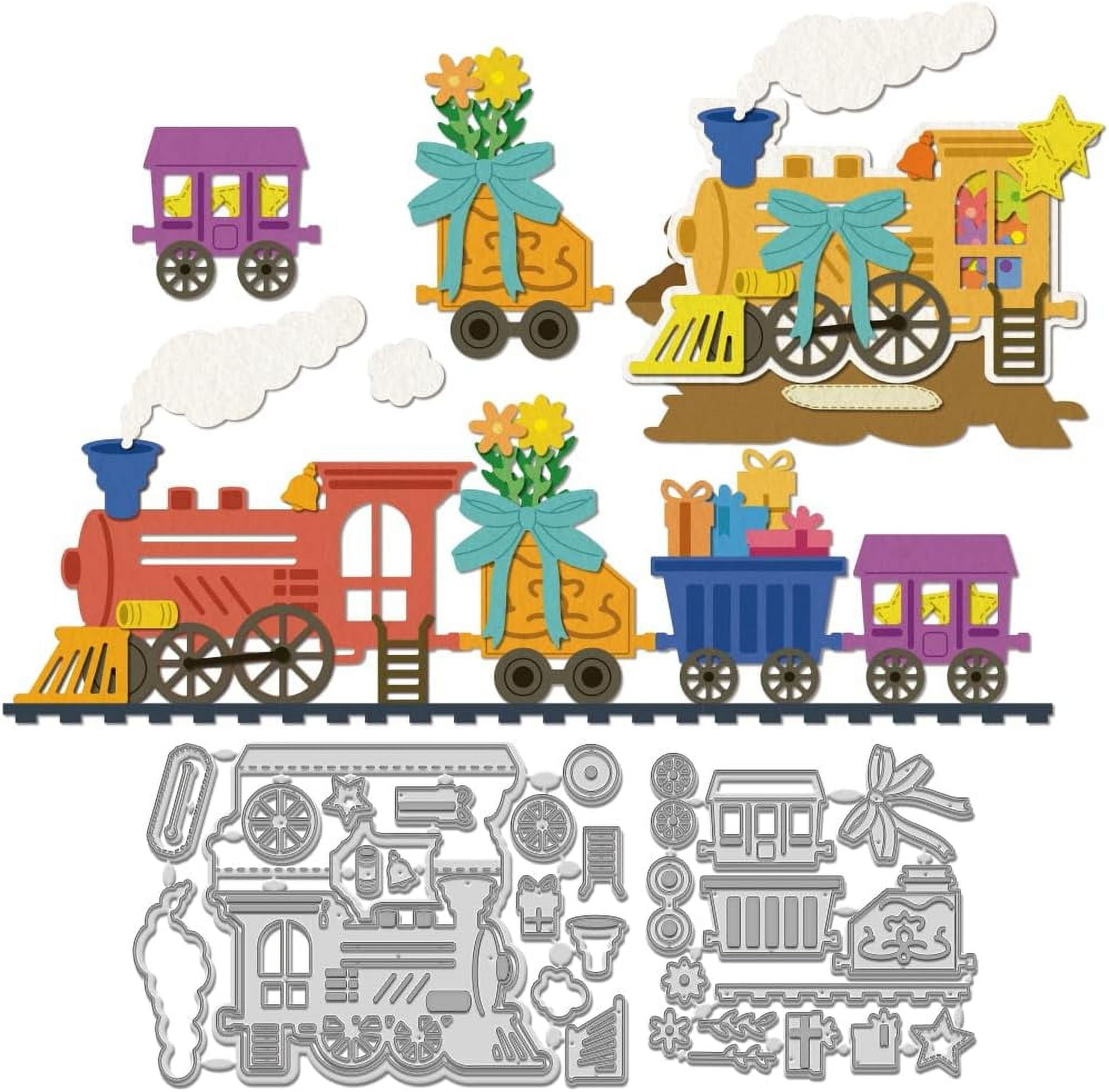 2Pcs Train Cart Metal Die Cuts Train Gift Cutting Dies Stencils for ...