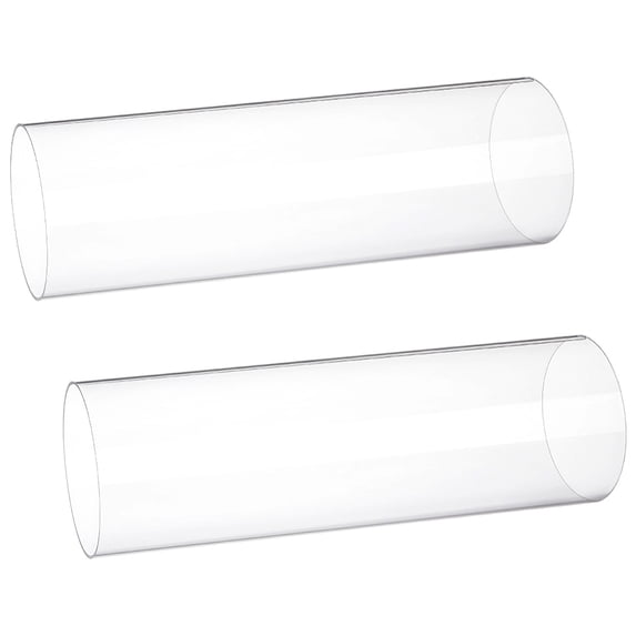 2Pcs Transparent Acrylic Pipe Rigid Round Tube Clear 300x100mm Inner ...