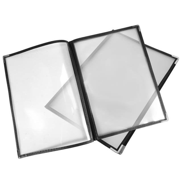 2Pcs Transparent Restaurant Menu Covers for A4 Size Book Style Cafe Bar ...
