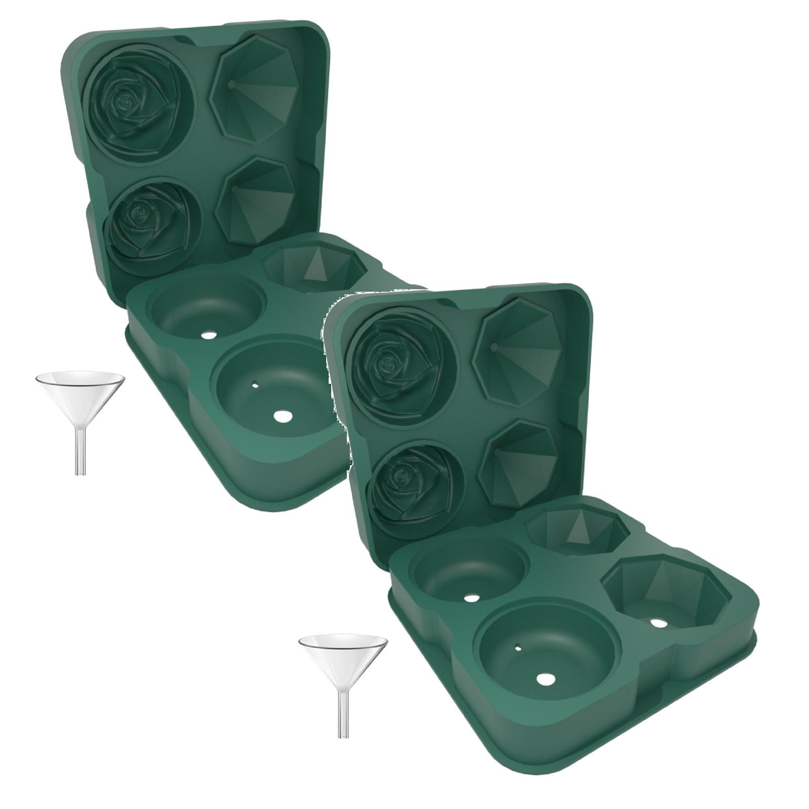 2Pcs Tray Mikiwon Rose Trays With Covers 2 Cavity Silicone Rose Ice ...