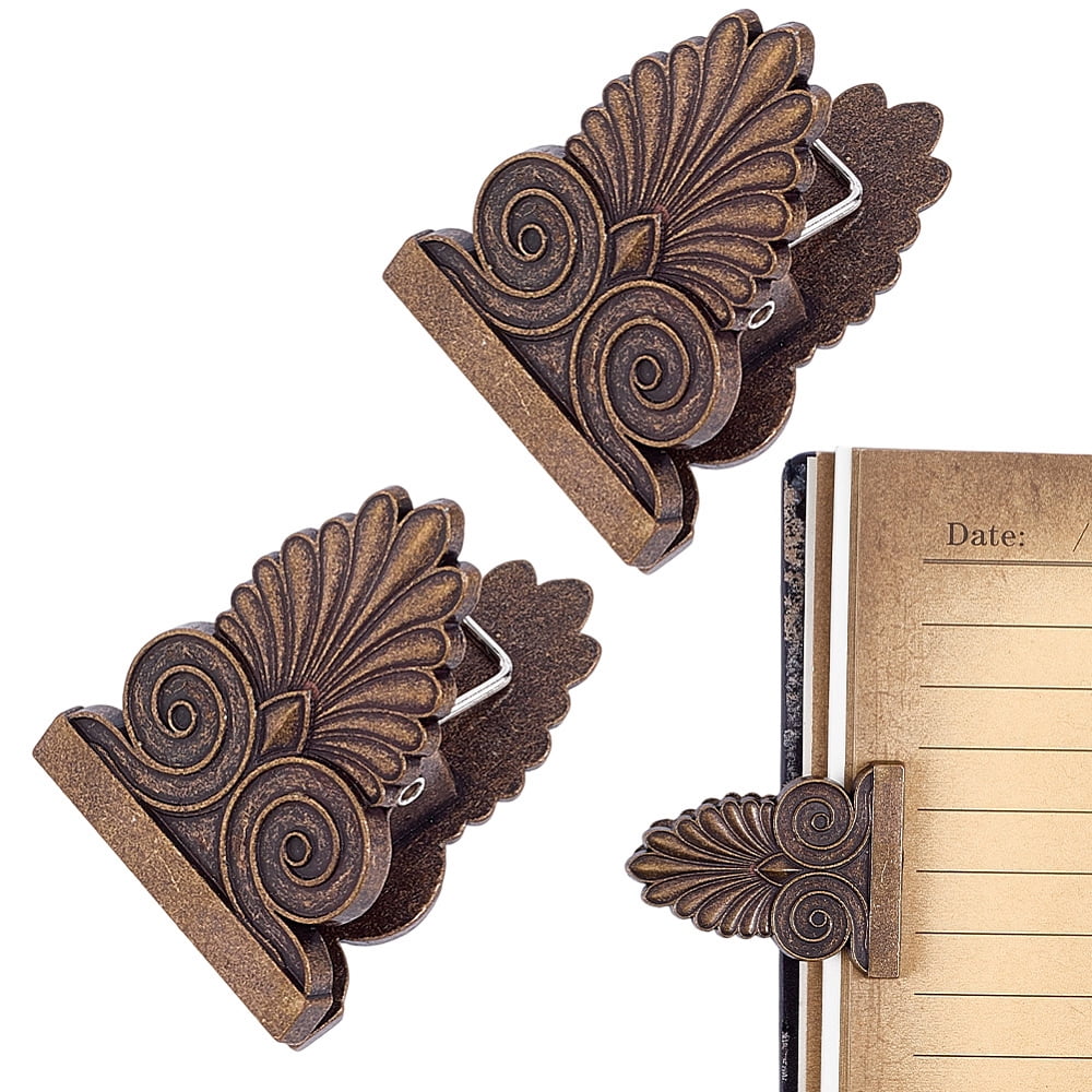 2Pcs Tree Metal Book Binder Clips Travelers Clip Journal Vintage Bronze ...