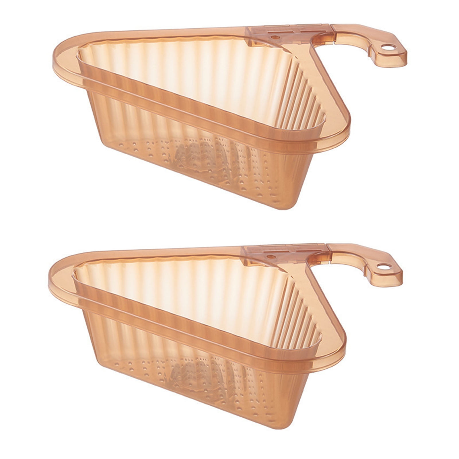 2Pcs Triangular Drain Basket Sink Rack Free Punch Kitchen Faucet Wash ...