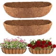 2Pcs Trough Coco Liner 24" Coco Coir Liners for Planters, Liners for ...