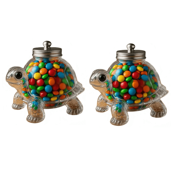 2Pcs Turtle Shaped Airtight Food Storage Container for Candy Snacks ...
