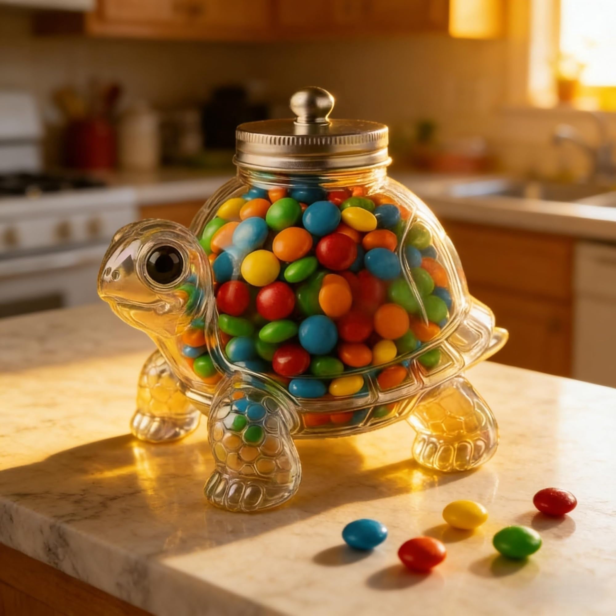 2Pcs Turtle Candy Jar, Cute Airtight Turtle Treat Candy Jar for Coffee ...