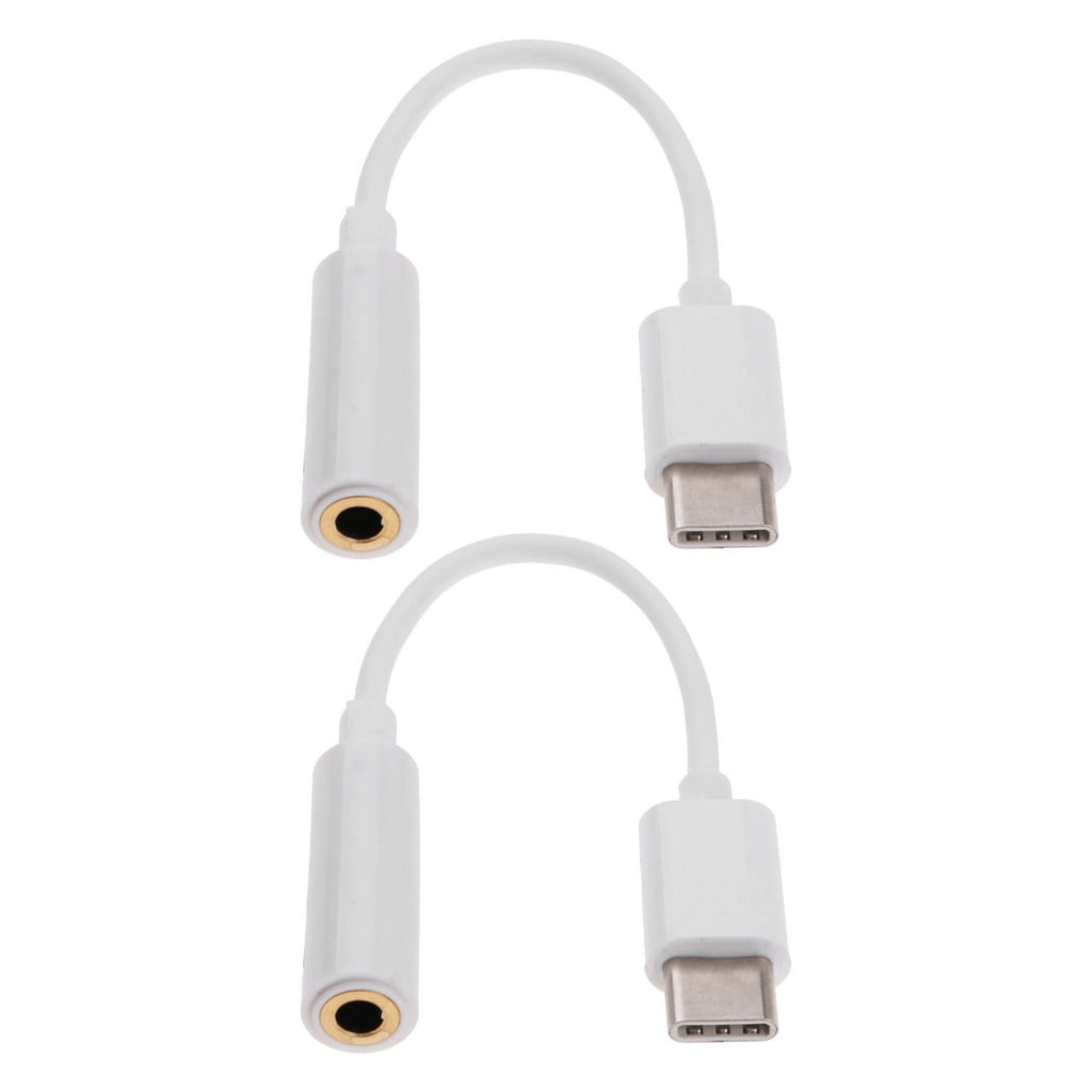 2Pcs Type C to 3.5mm Adapter Cable Male to Female Connectors Converter ...
