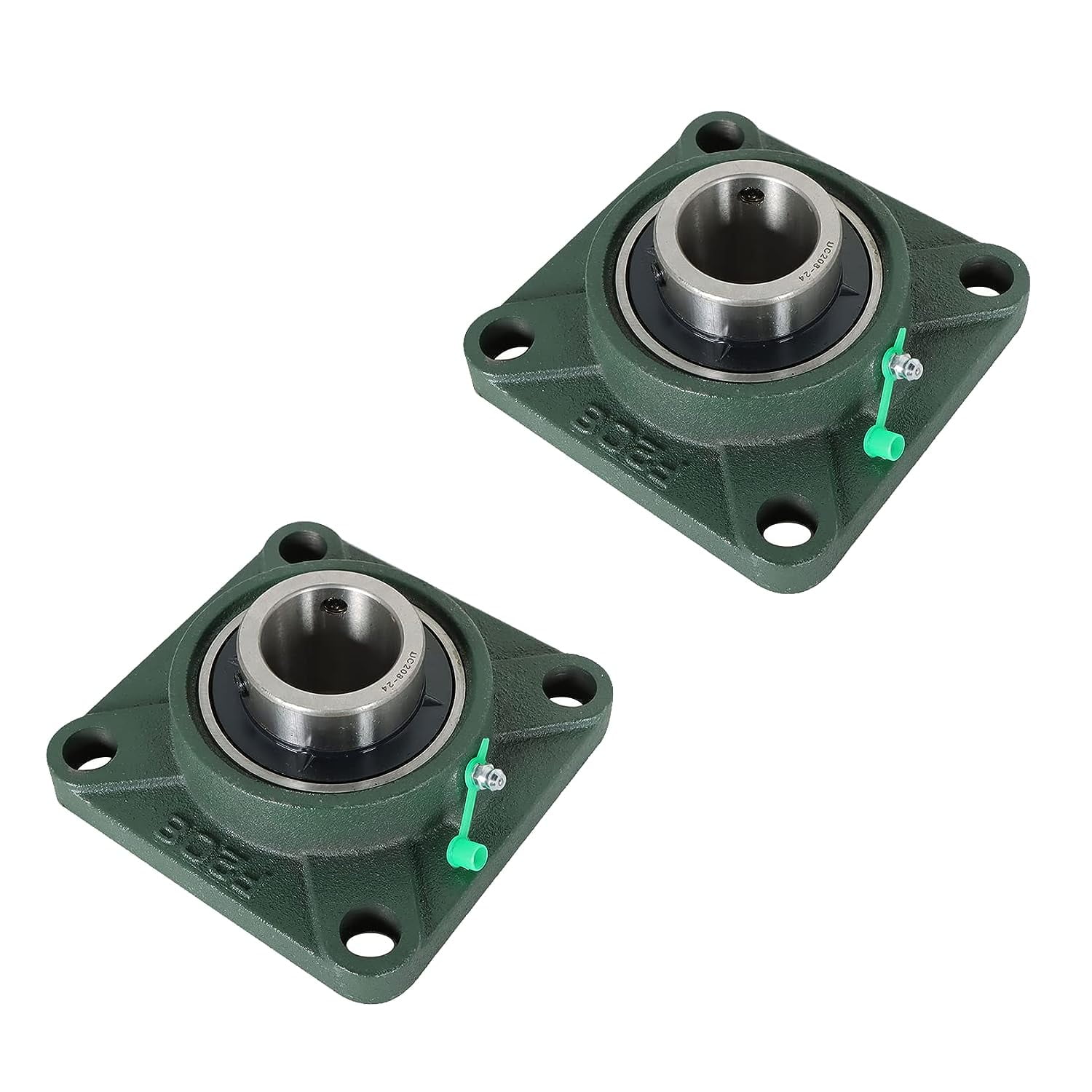 2Pcs UCF208-24 Pillow Block Bearing 1-1/2 Inch Bore Pillow Block Bearings Bearing Steel 4 Bolt ...