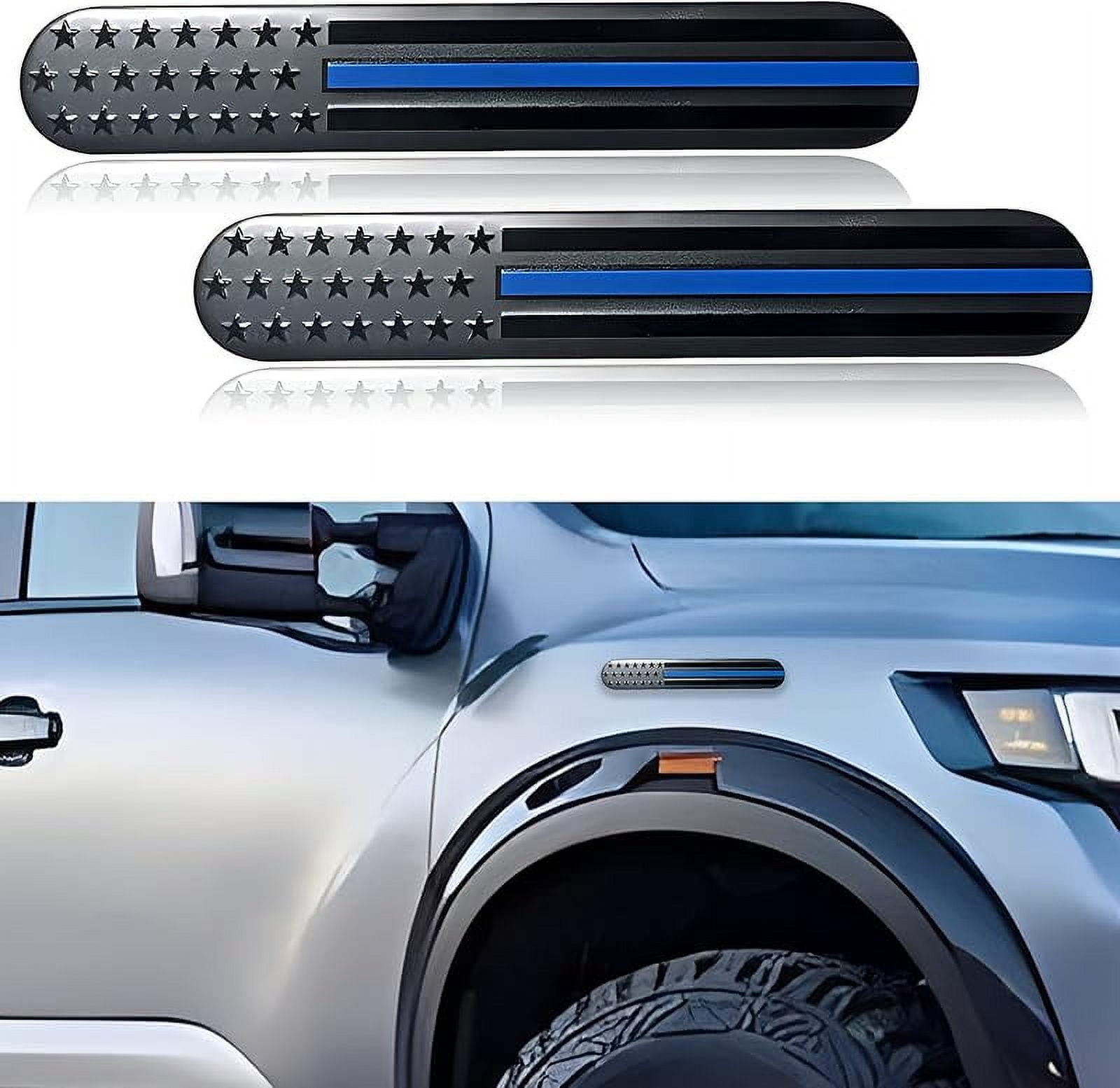 2Pcs USA American Metal Flag Auto Fender Emblem, Embossed 3D Metal ...