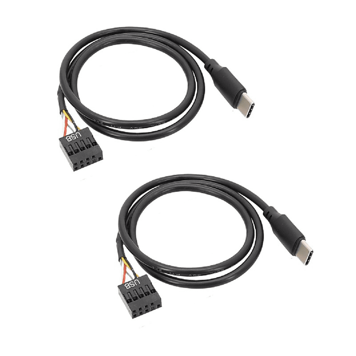 2Pcs USB 9Pin to USB Type C Cable for Computer Motherboard to USBC ...