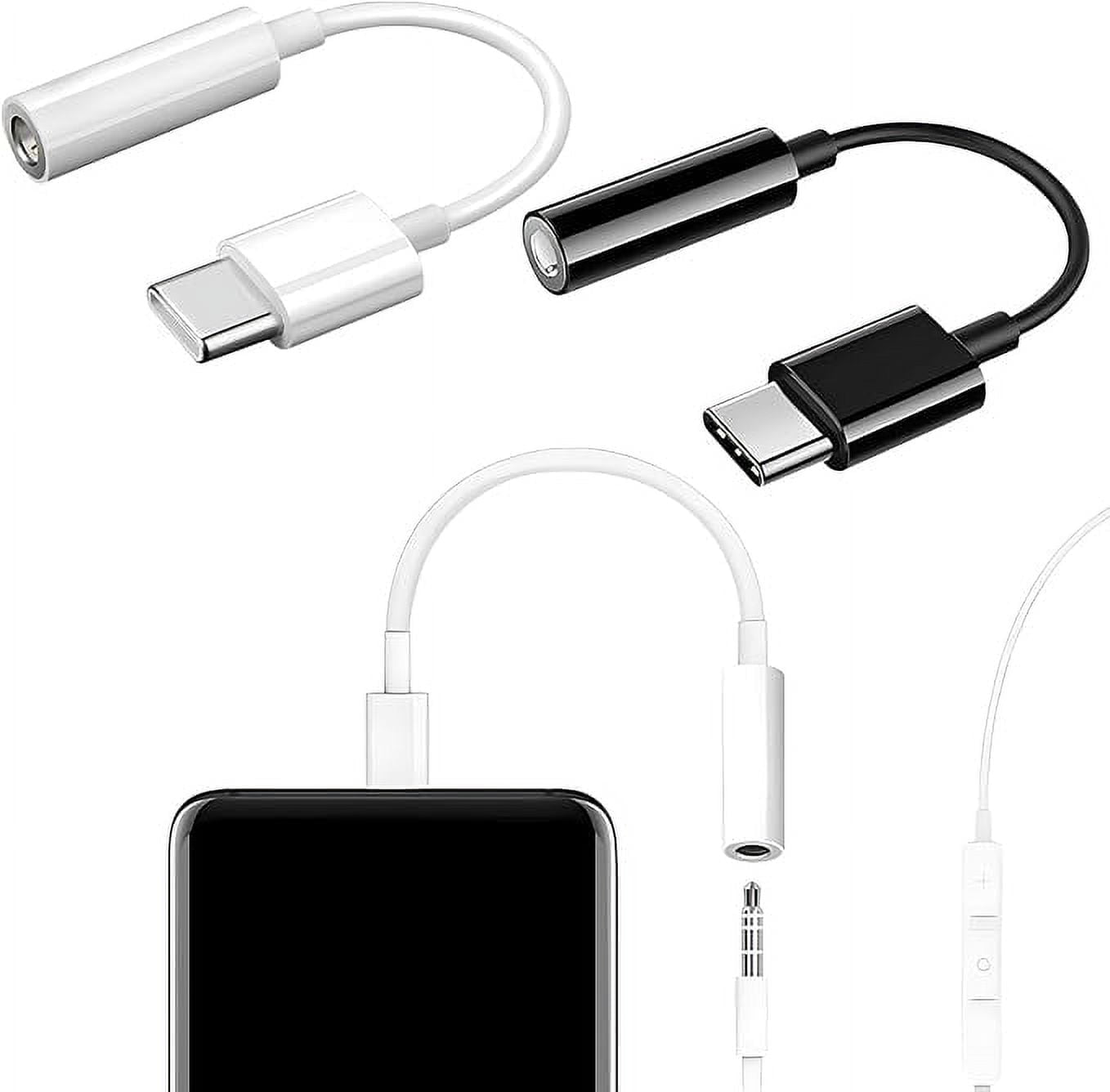 2Pcs USB C to 3.5mm Jack Headphone Adapter Type C Earphone Digital ...