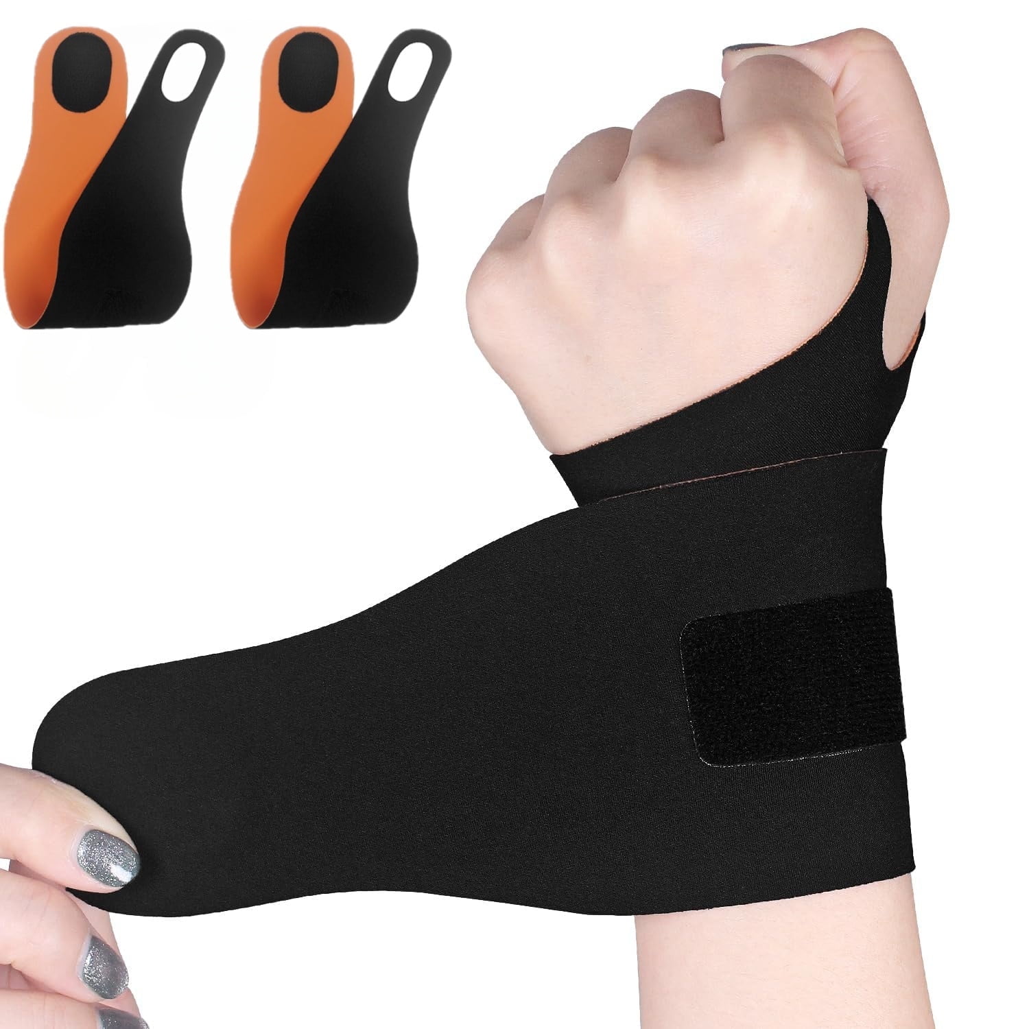 2Pcs Ultra-Thin Elastic Carpal Tunnel & Ulnar Wrist Brace, Adjustable ...