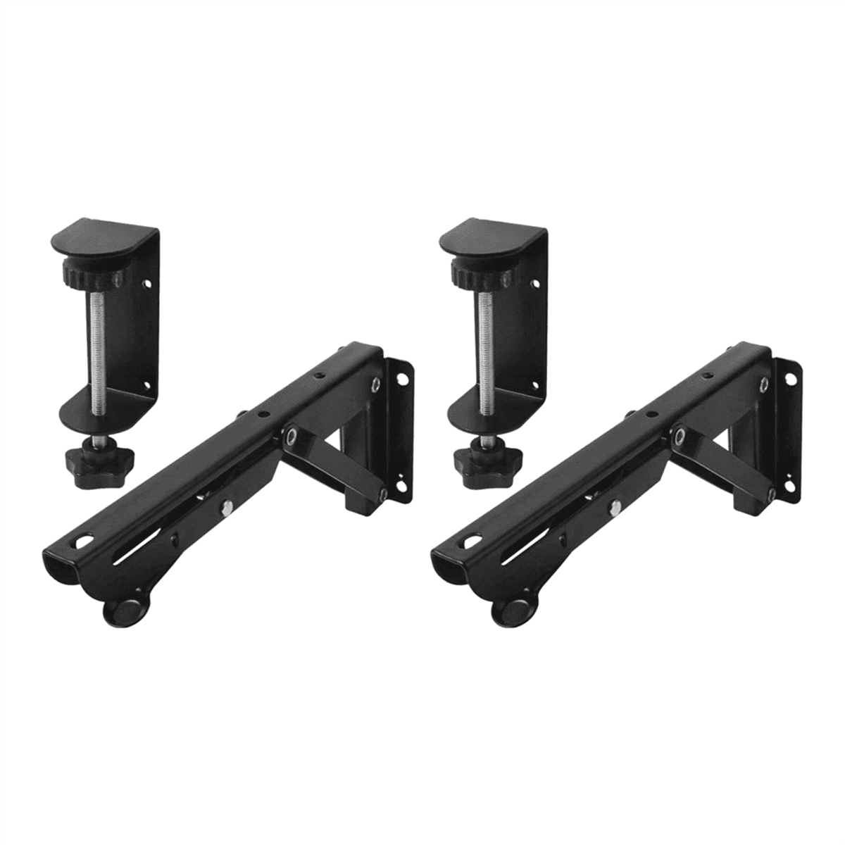 2Pcs Under Desk Keyboard Tray Foldable Brackets with Clamp Easy to ...