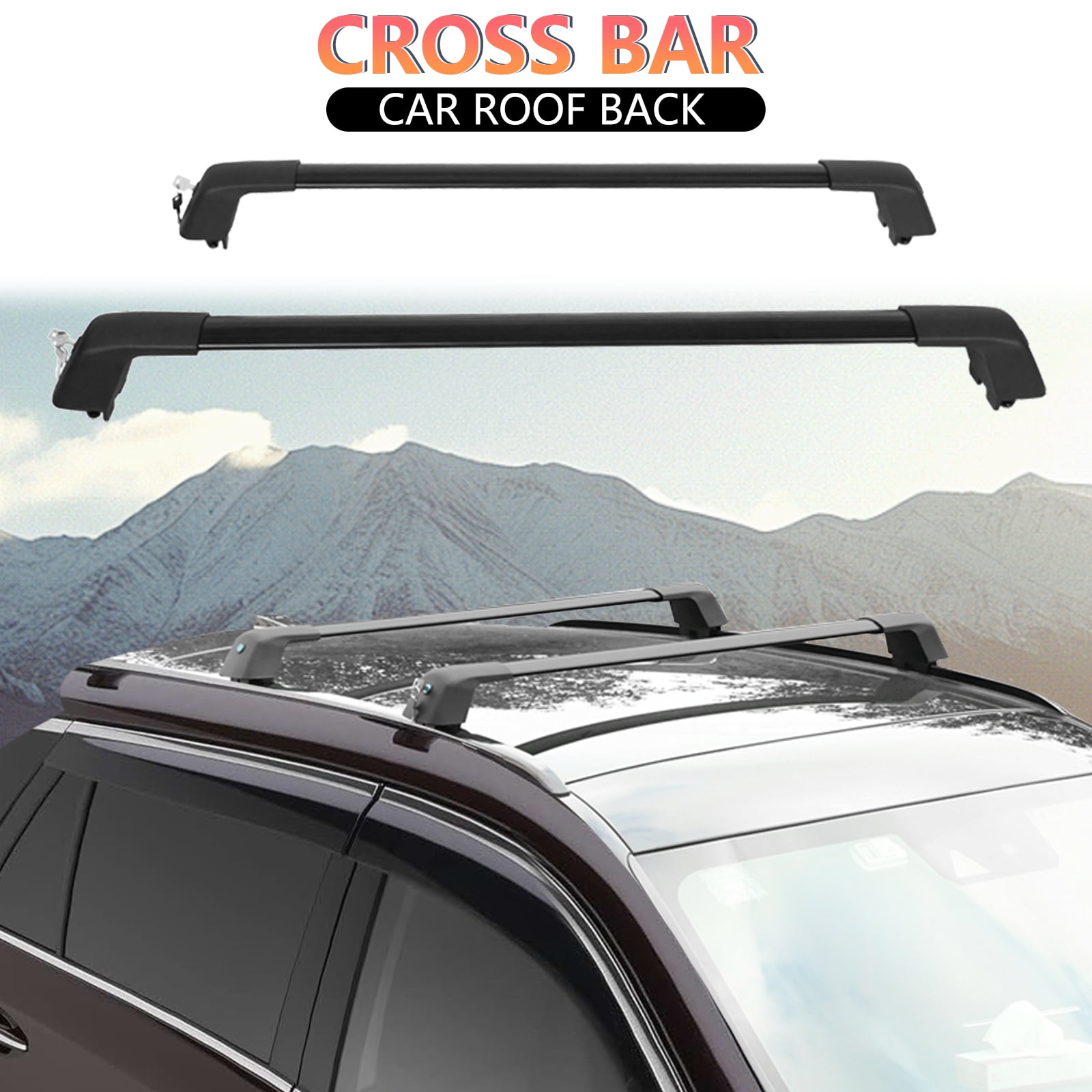 2Pcs Universal Car Roof Racks Aluminium Cross Bars Adjustable 1070 ...