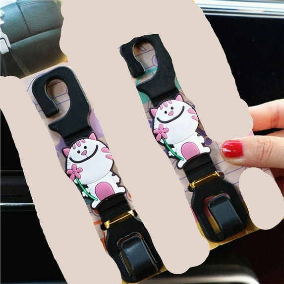 2Pcs Universal Car Seat Cartoon Hook Hangers Organizer Headrest Mount ...