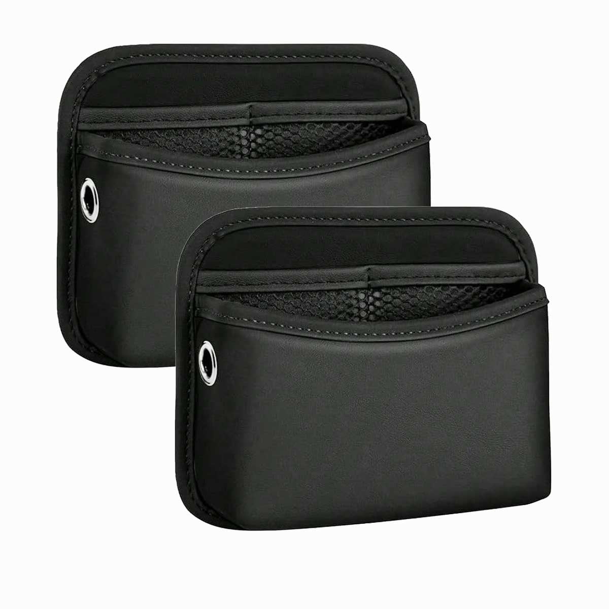 2Pcs Universal Car Side Pocket Organizer, Pu Leather Mini Storage Bag ...