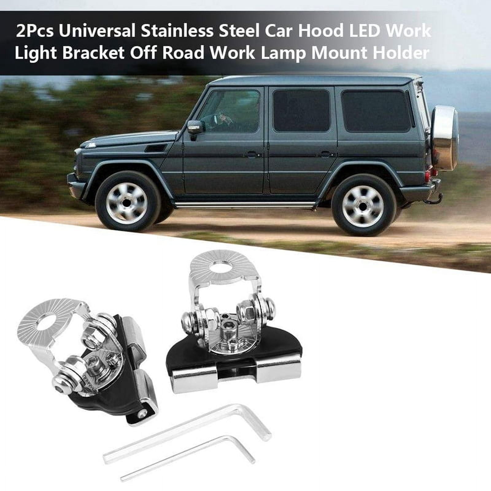 2Pcs Universal Hood Mount Led Light Bar Mounting Brackets Adjustable ...