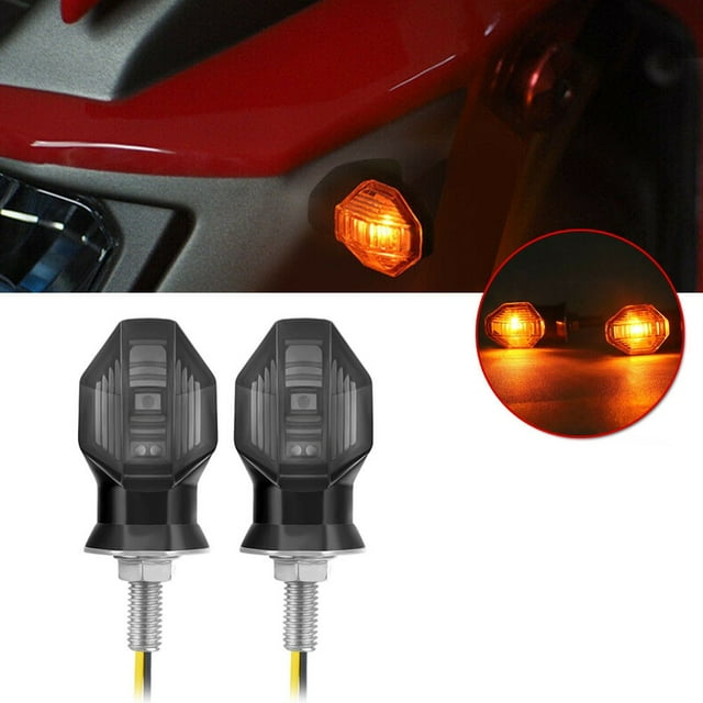 2Pcs Universal M3 Motorcycle Turn Signals Lights Mini Led Indicator ...