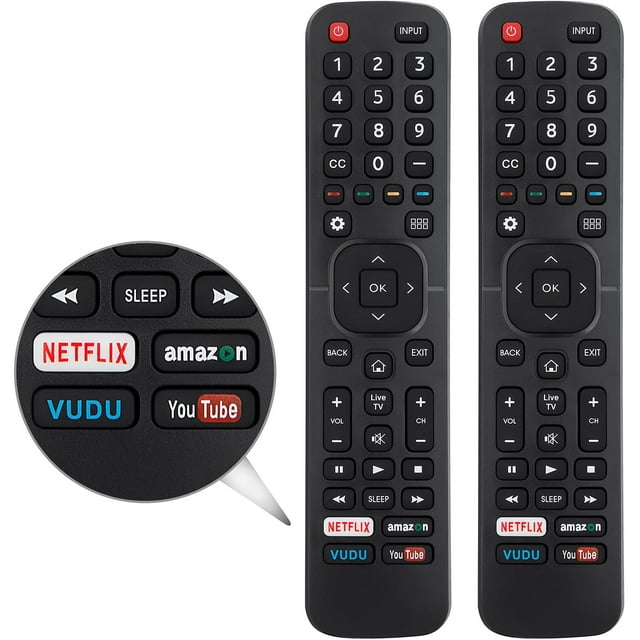 2Pcs Universal Remote Control Replacement for Hisense Smart TV 4K LED ...