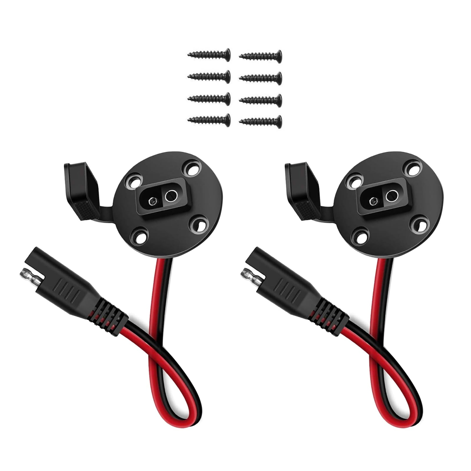 2Pcs Universal SAE Connector Wire Red/Black 2 Pin Wire, Compatible with ...