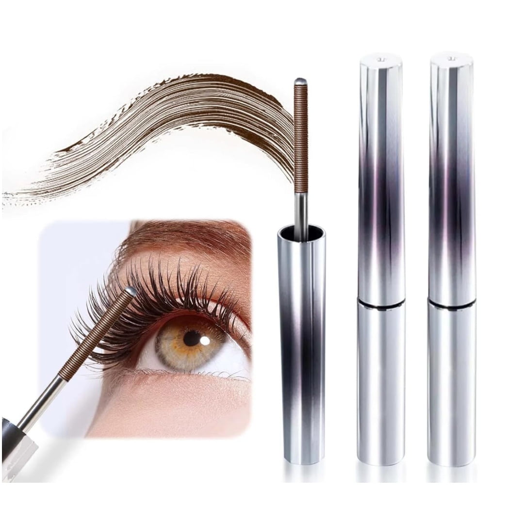2Pcs Upgarded Iron Wand Mascara, Brown Washable Metal Mascara Wand ...