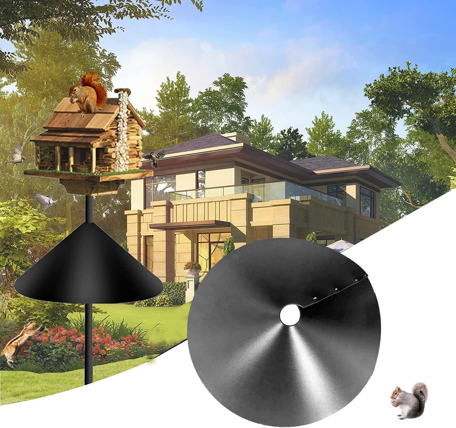 2Pcs Upgrade Squirrel Baffle for Protecting Hanging Bird Feeders and ...