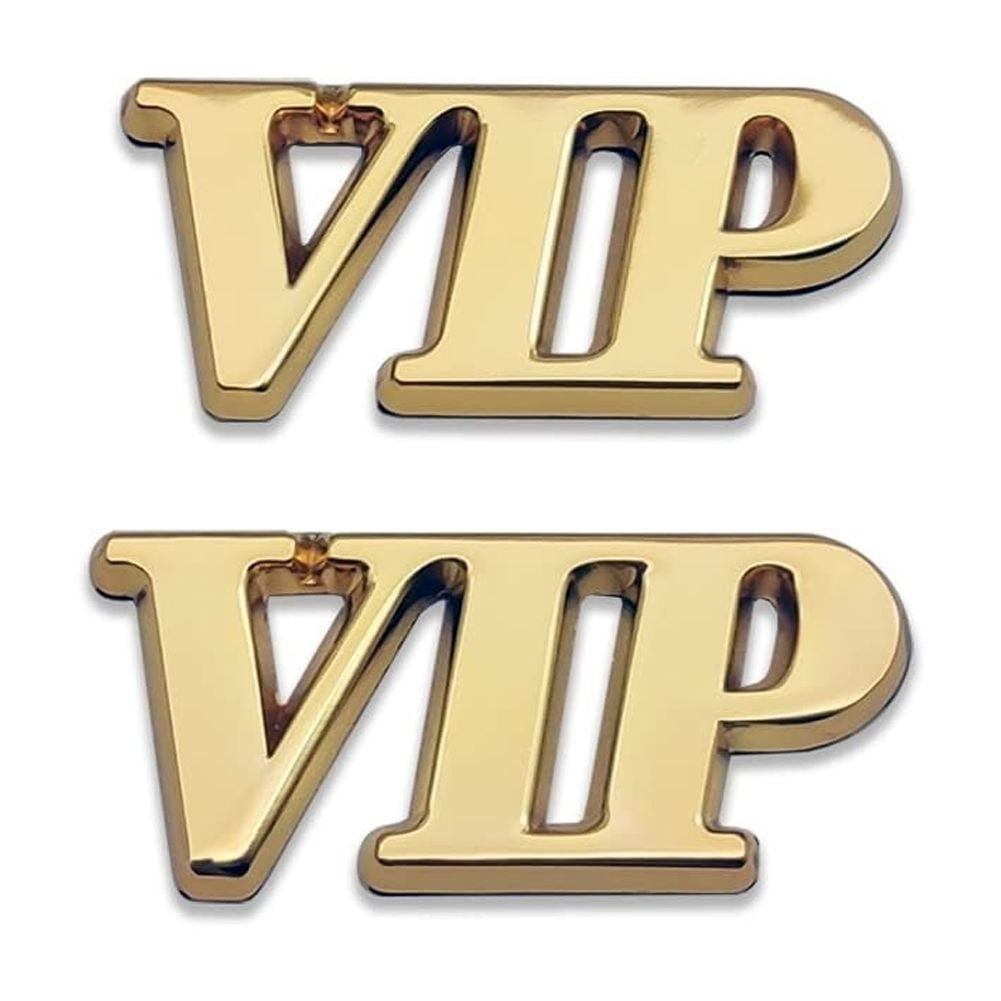 2Pcs VIP Logo Emblem 3D Fender Badge Metal Sticker Decal Car Trunk ...