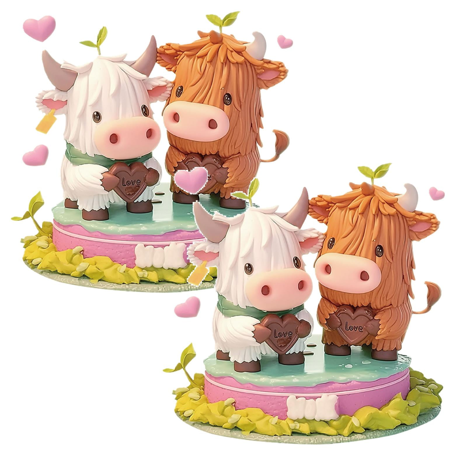 2Pcs Valentine'S Day Cow Animal Hanging Ornament For Tree Car Unique ...