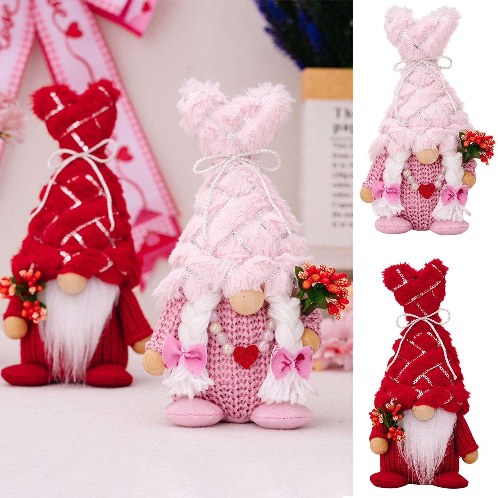 2Pcs Valentines Day Decorations, Handmade Valentine Decor Mr & Mrs ...