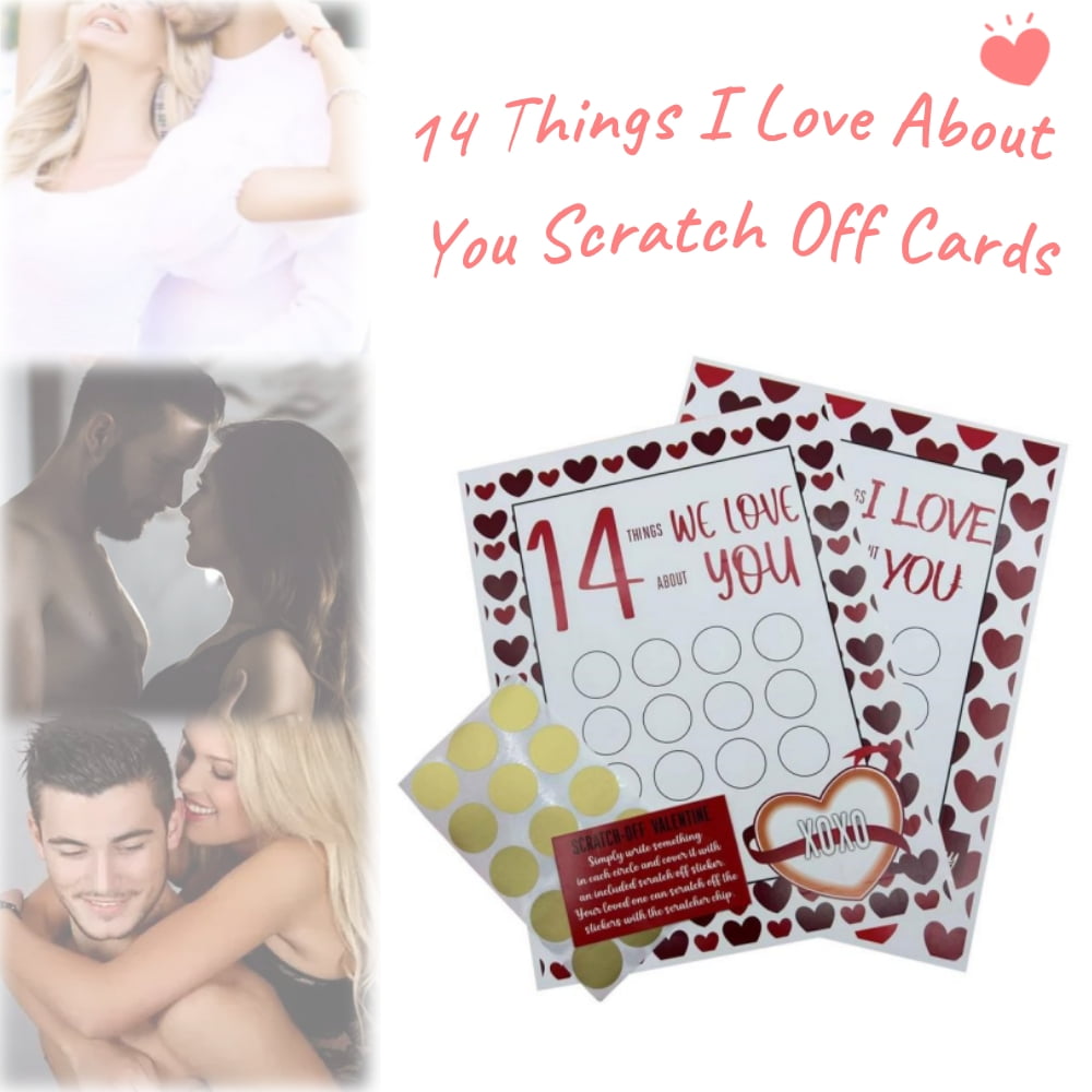 2Pcs Valentines Day Scratch Off,14 Things I Love About You Scratch Off ...