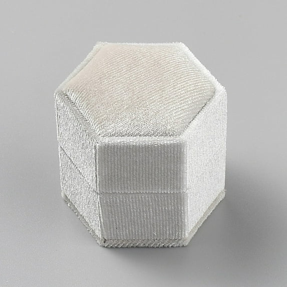 2Pcs Velvet Ring Boxes Beige 4.85x4.3x4.9cm Jewelry Packaging Case DIY ...