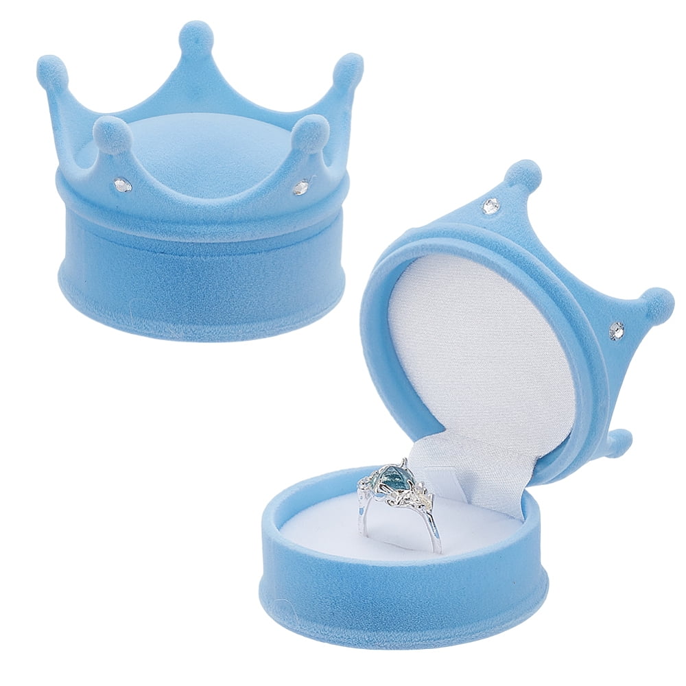 2Pcs Velvet Rings Gift Storage Boxes Jewelry Box for Ring Light Blue 6 ...