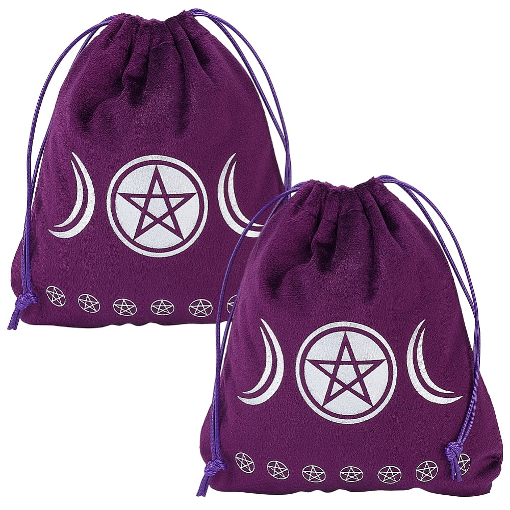 2Pcs Velvet Tarot Cards Storage Drawstring Bags Tarot Desk Storage ...