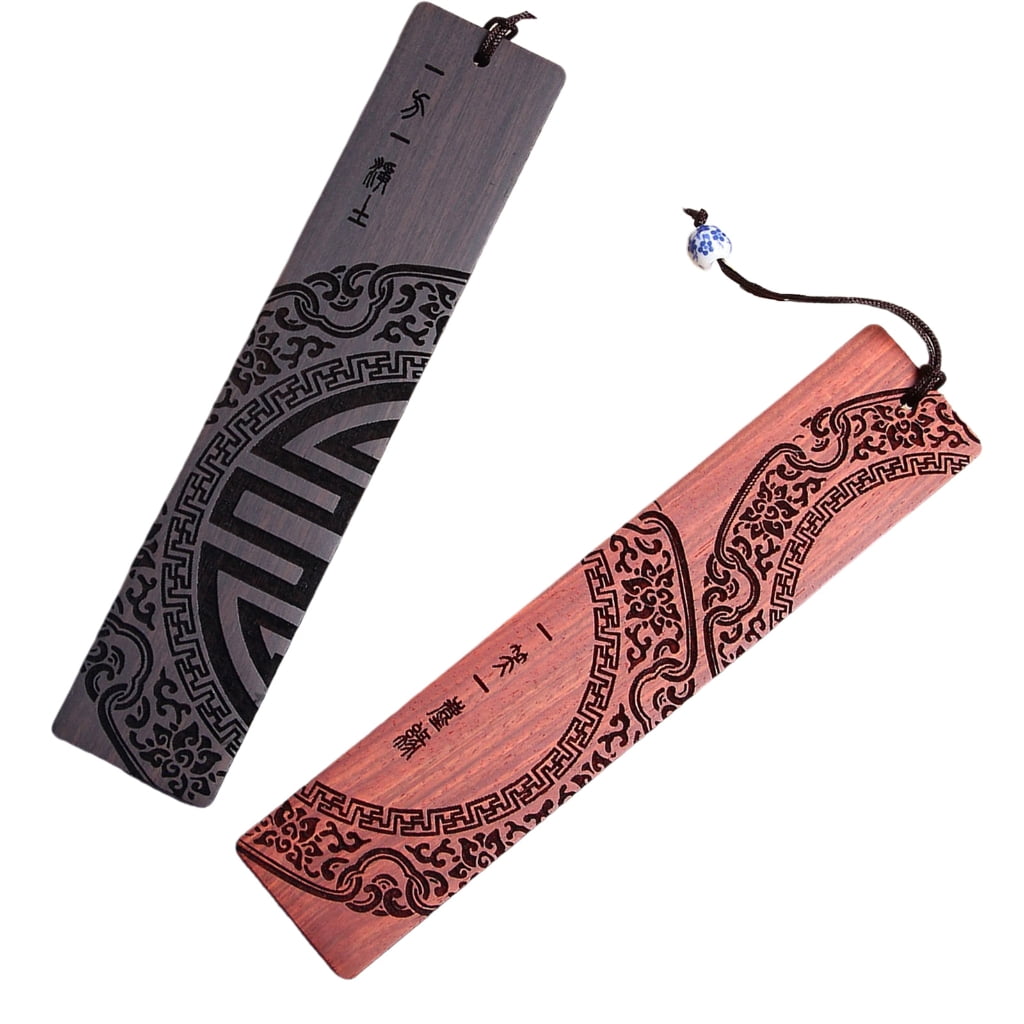 2Pcs Vintage Carved Bookmarks Wood Bookmarks Book Marker Reading Aid ...