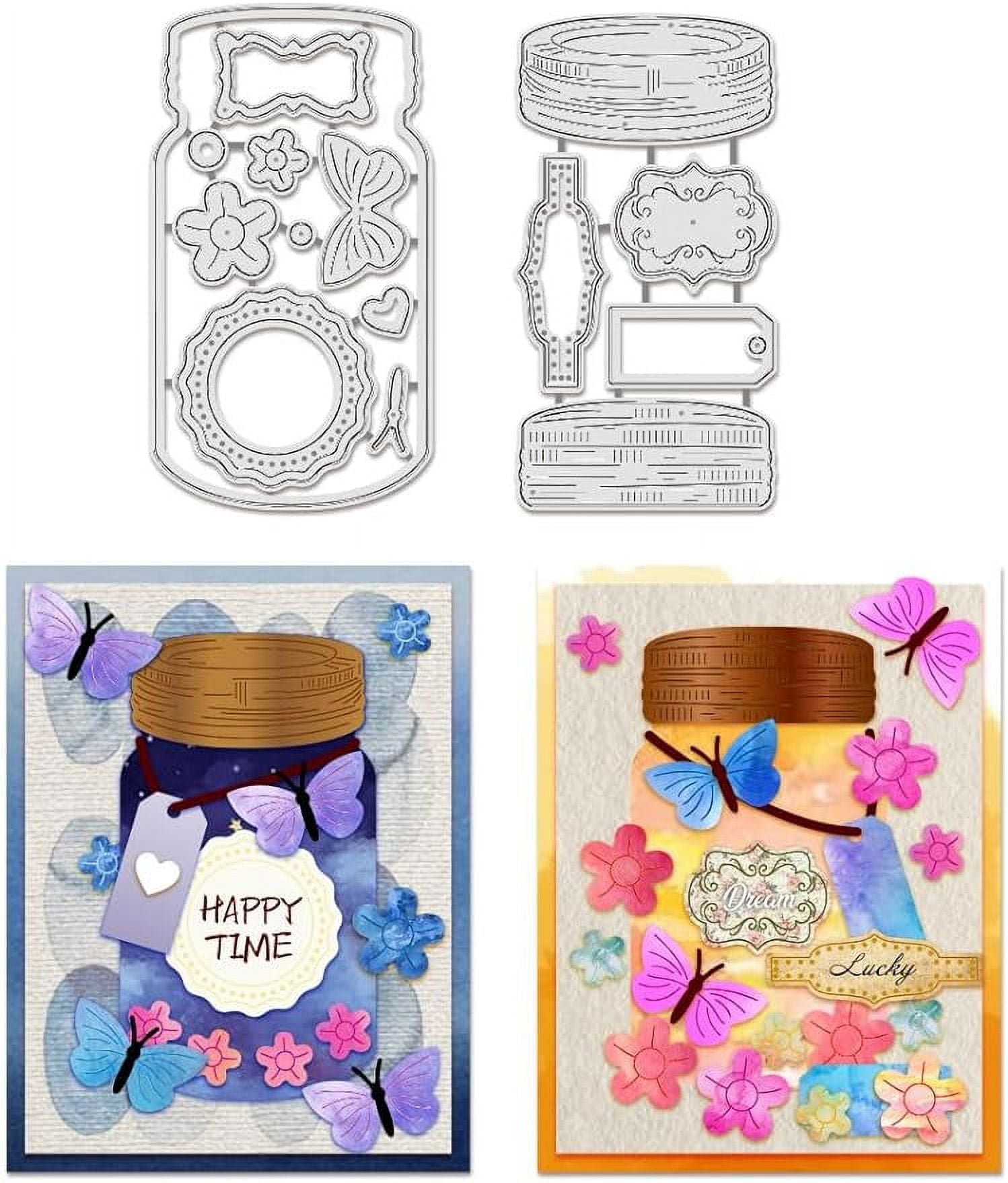 2Pcs Vintage Jar Cutting Dies Retro Jar Stencils Decorative Bottle ...