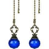 2Pcs Vintage-Style Fan Pull Ceiling Fan Chain Pulls Crystal Prism Ball ...