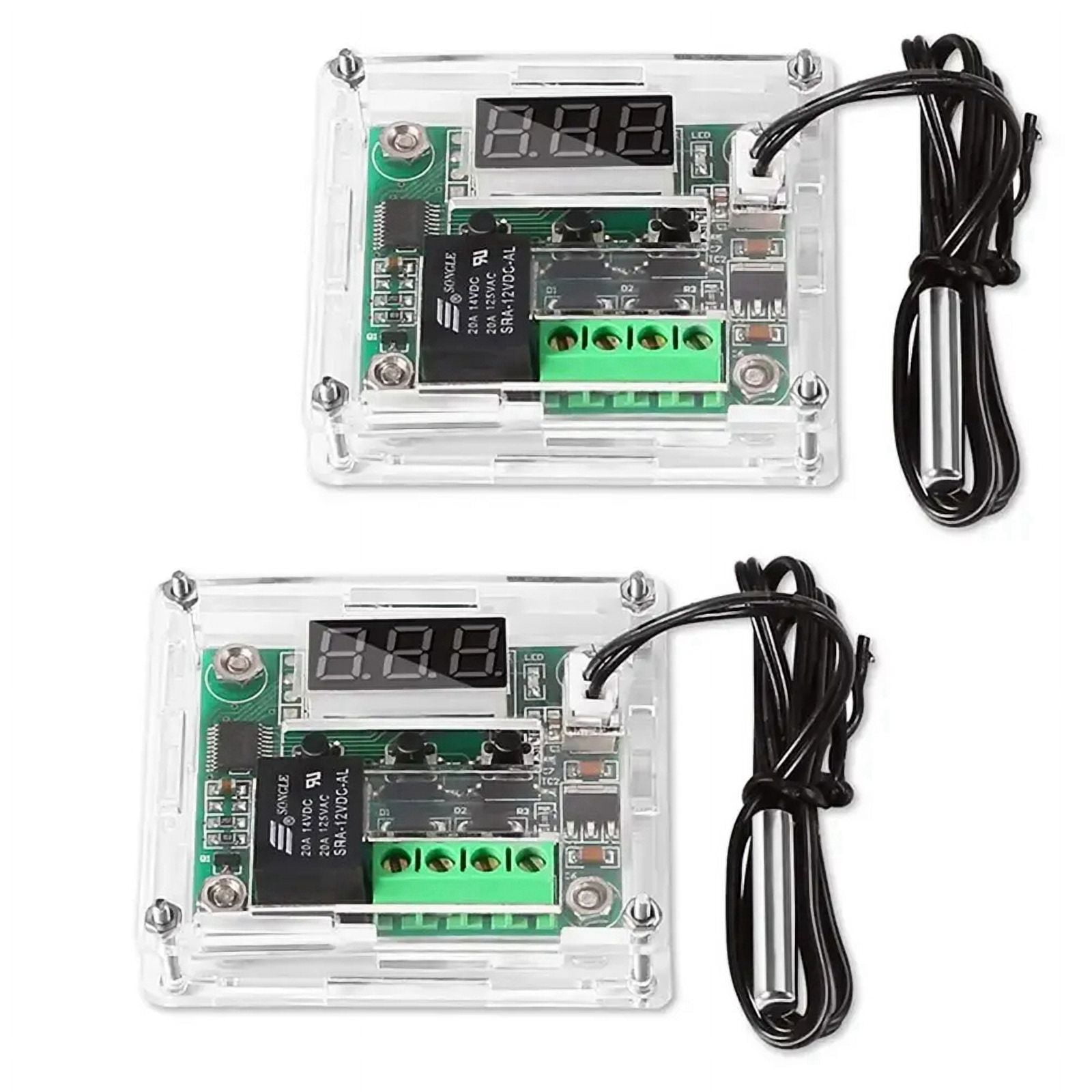 2Pcs W1209 Temperature Controller Module with Case LED Display Digital ...