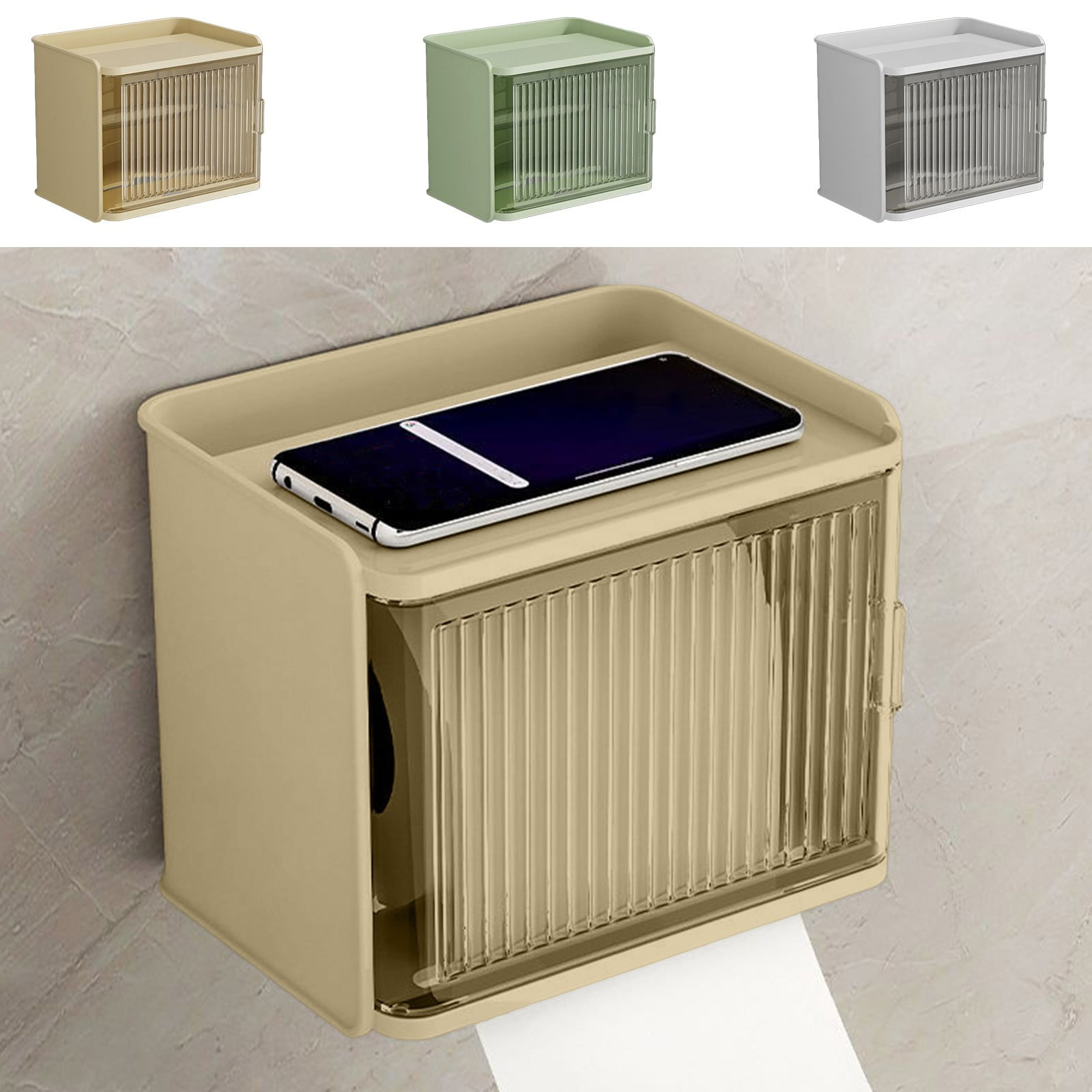 2Pcs Wall Mounted Tissue Box, Kadlawus Wall Mounted Tissue Box, No ...