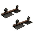 2Pcs Walnut Bathroom Kitchen Suction Cup Shelf Wall Mounted Shelf Over ...