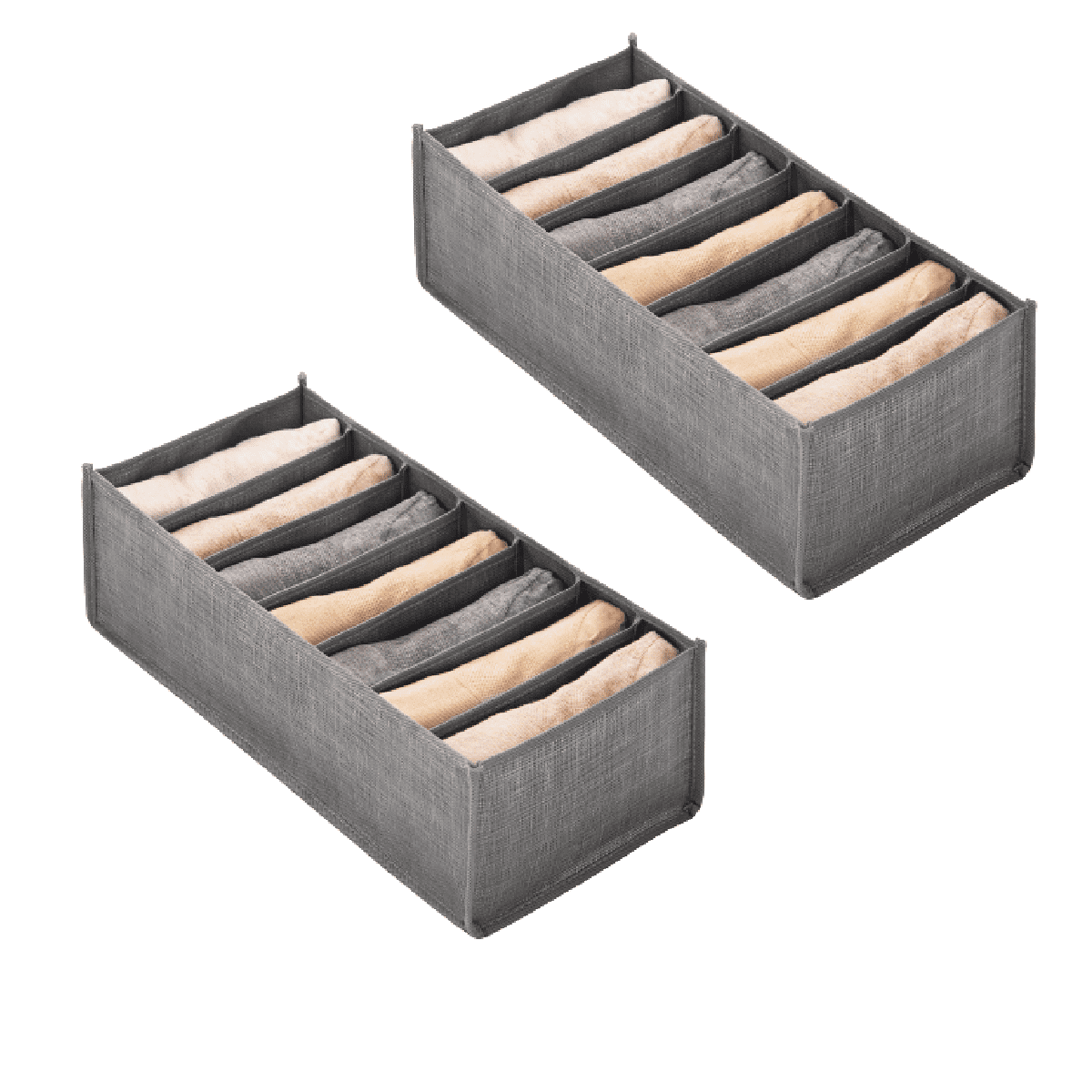 2Pcs Wardrobe Clothes Organizer, 7 Grids Drawer Organizers for Clothing ...