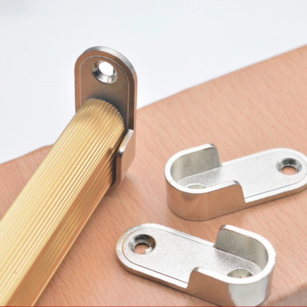 2Pcs Wardrobe Clothes Tube Support Closet Rod Pole End Bracket ...