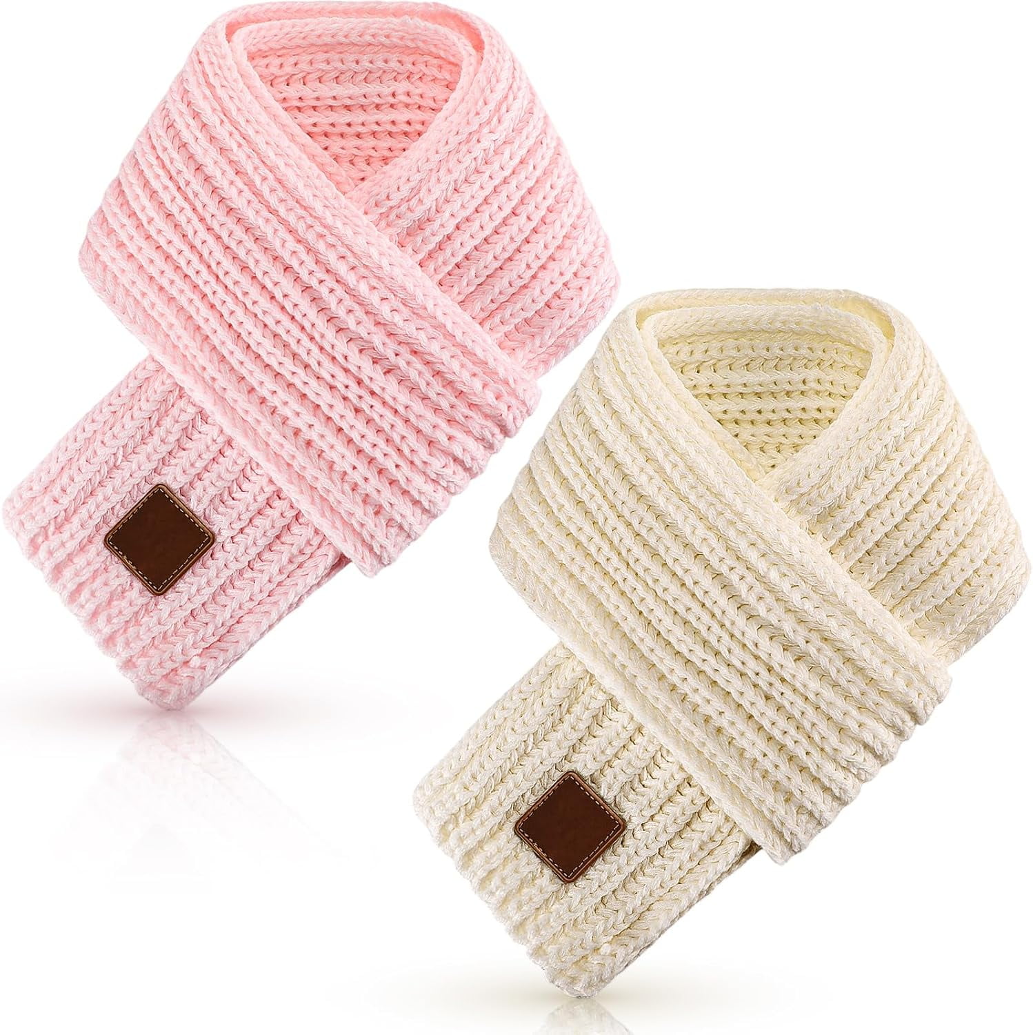 2Pcs Warm Kids Winter Knit Scarves Child Warm Scarf Neck Warmer for ...