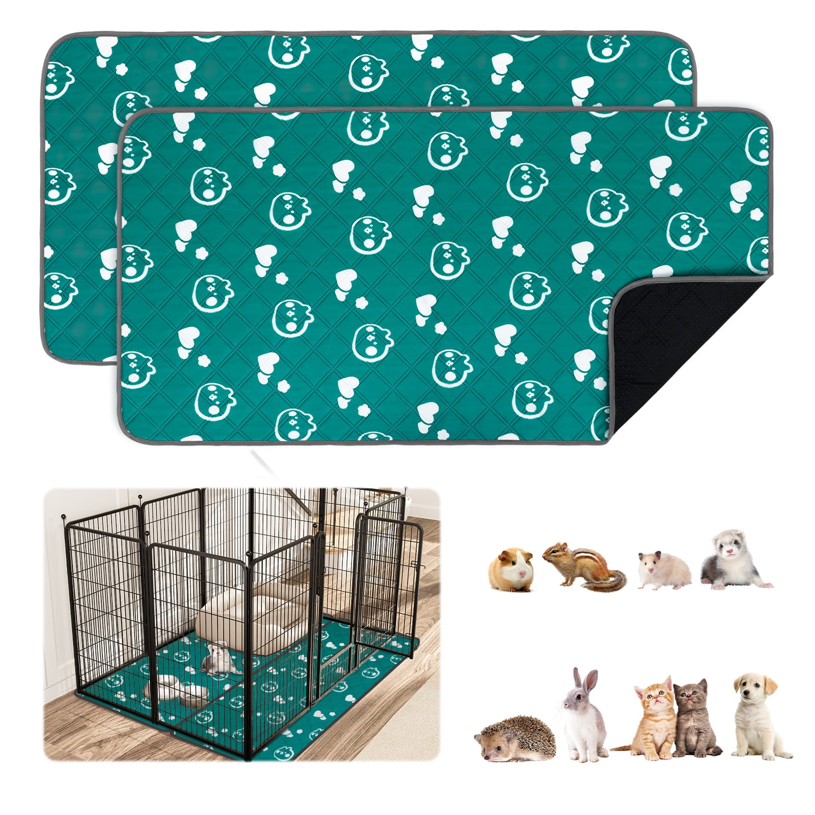2Pcs Washable Guinea Pig Pee Pads 47 x 24 inch Waterproof Reusable ...