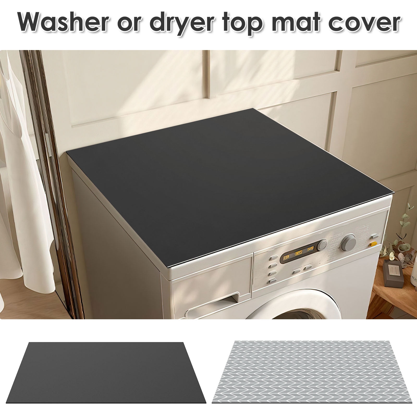 2Pcs Washer and Dryer Covers Diatomite Washer Top Protector Anti Slip ...