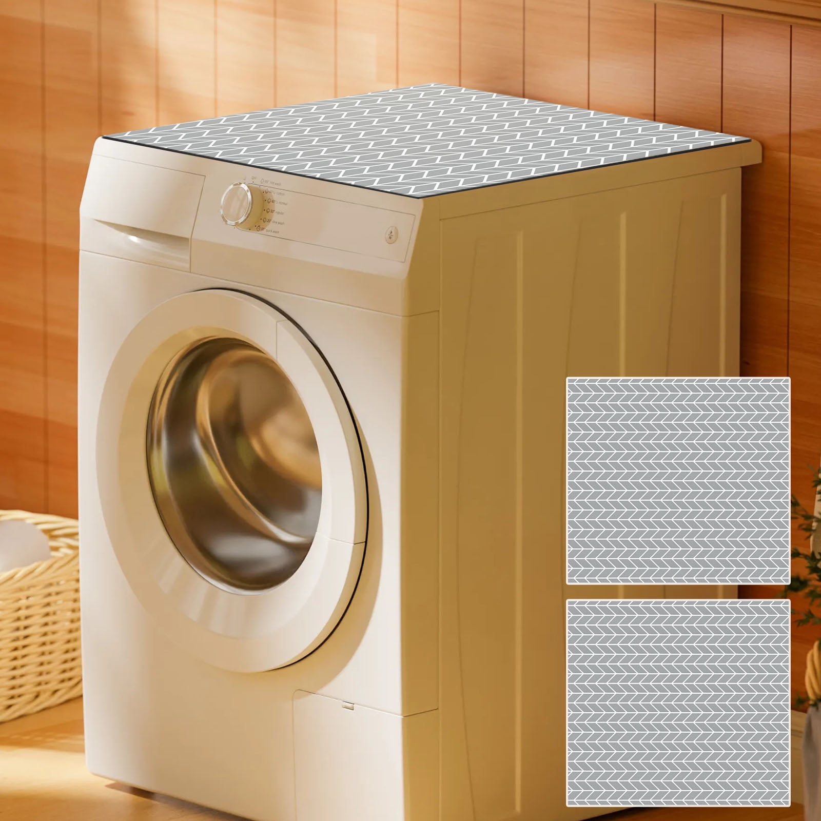 2Pcs Washer and Dryer Covers Diatomite Washer Top Protector Anti Slip ...