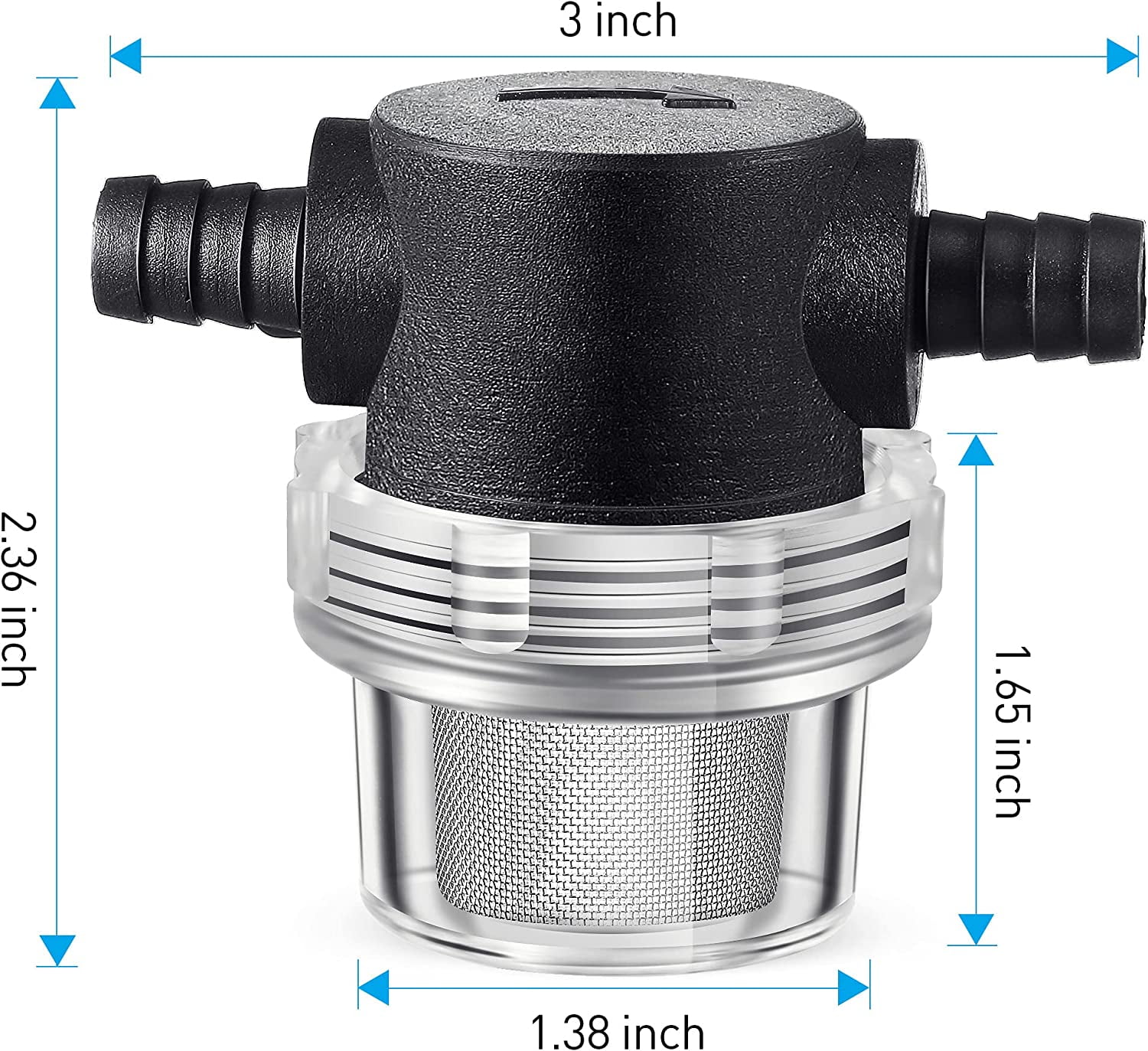 2Pcs Water Pump Strainer Filter, Compatible with 3/8 Inches Hose Barb ...