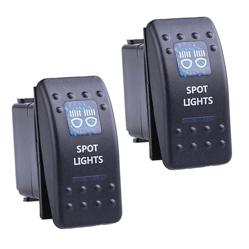 2Pcs Waterproof Marine Rockers Switches 12V 20A Light Switches Blue LED ...