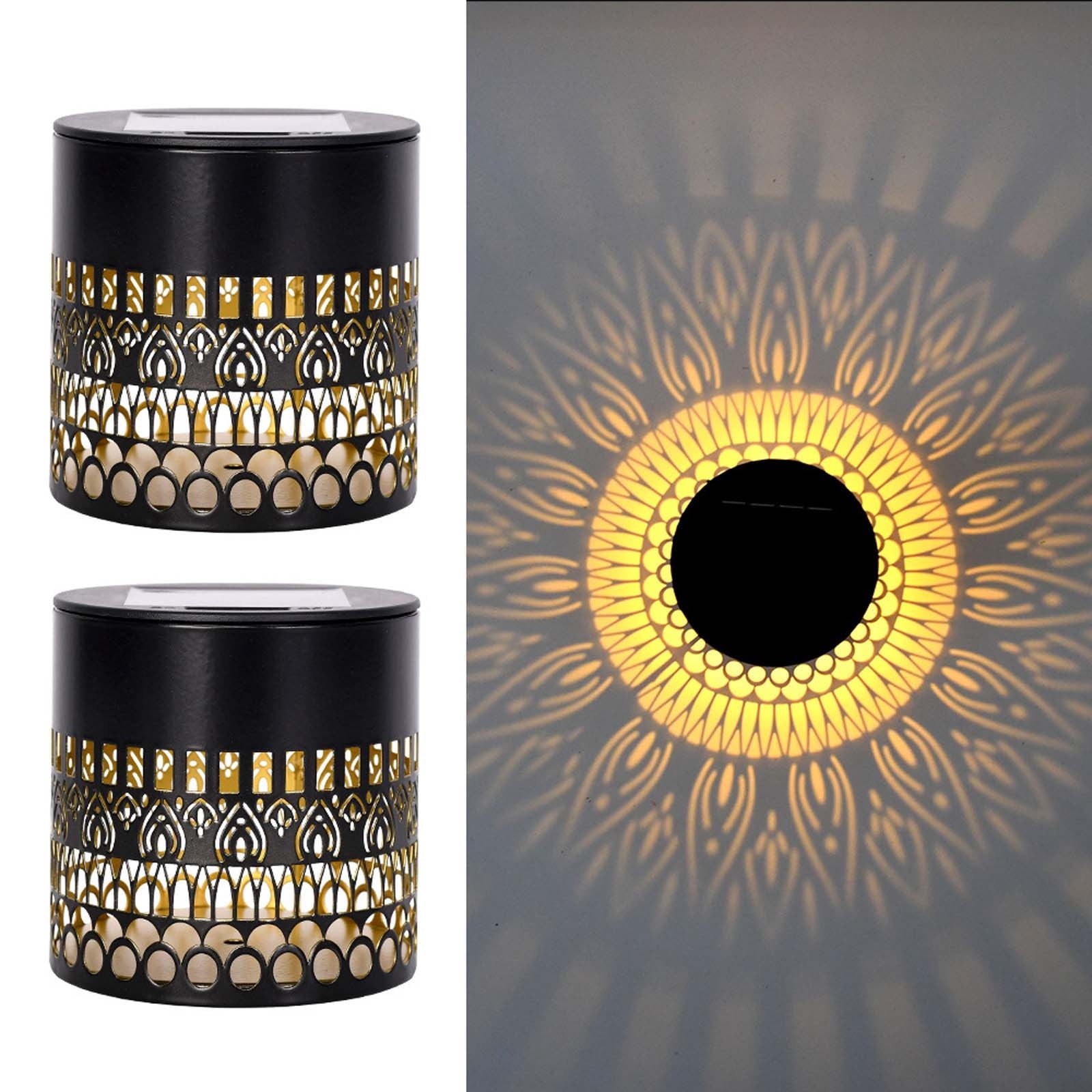 2Pcs Waterproof Metal Solar Wall Lights Decorative Auto LED Lamps Solar ...