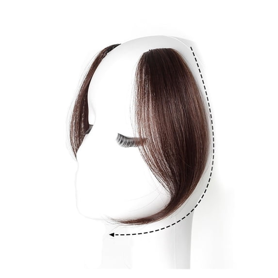 2Pcs Wave Side Bangs Synthetic Fake Fringe Hairpiece Middle-part Bangs ...